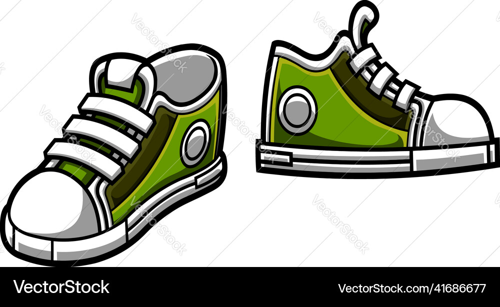 Cartoon Sneakers Shoes Royalty Free Vector Image