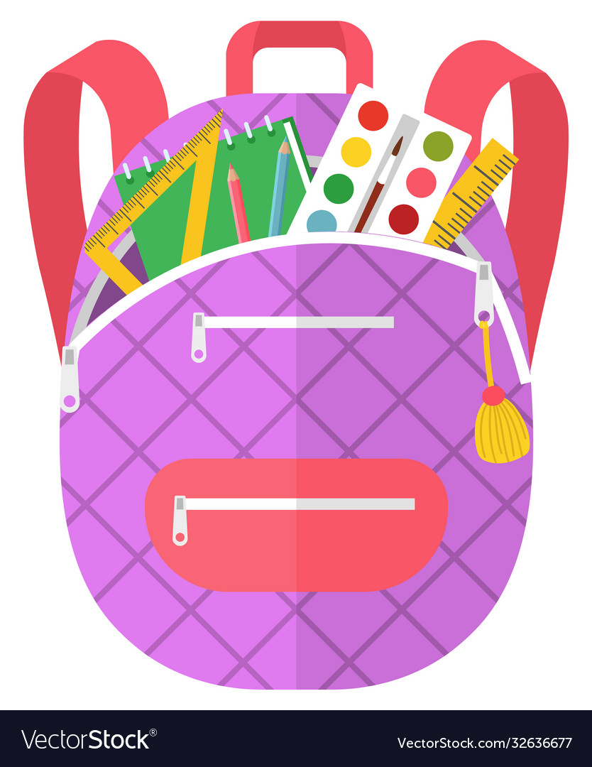 Colored school backpack back Royalty Free Vector Image