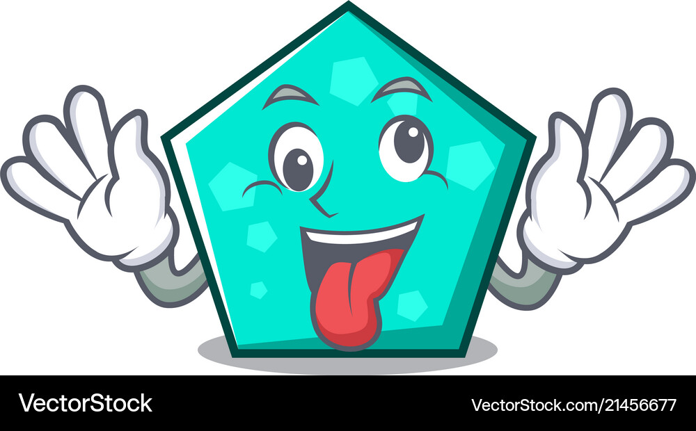 Crazy pentagon mascot cartoon style Royalty Free Vector
