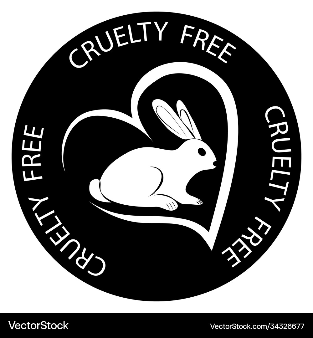 Cruelty free concept logo design with rabbit Vector Image