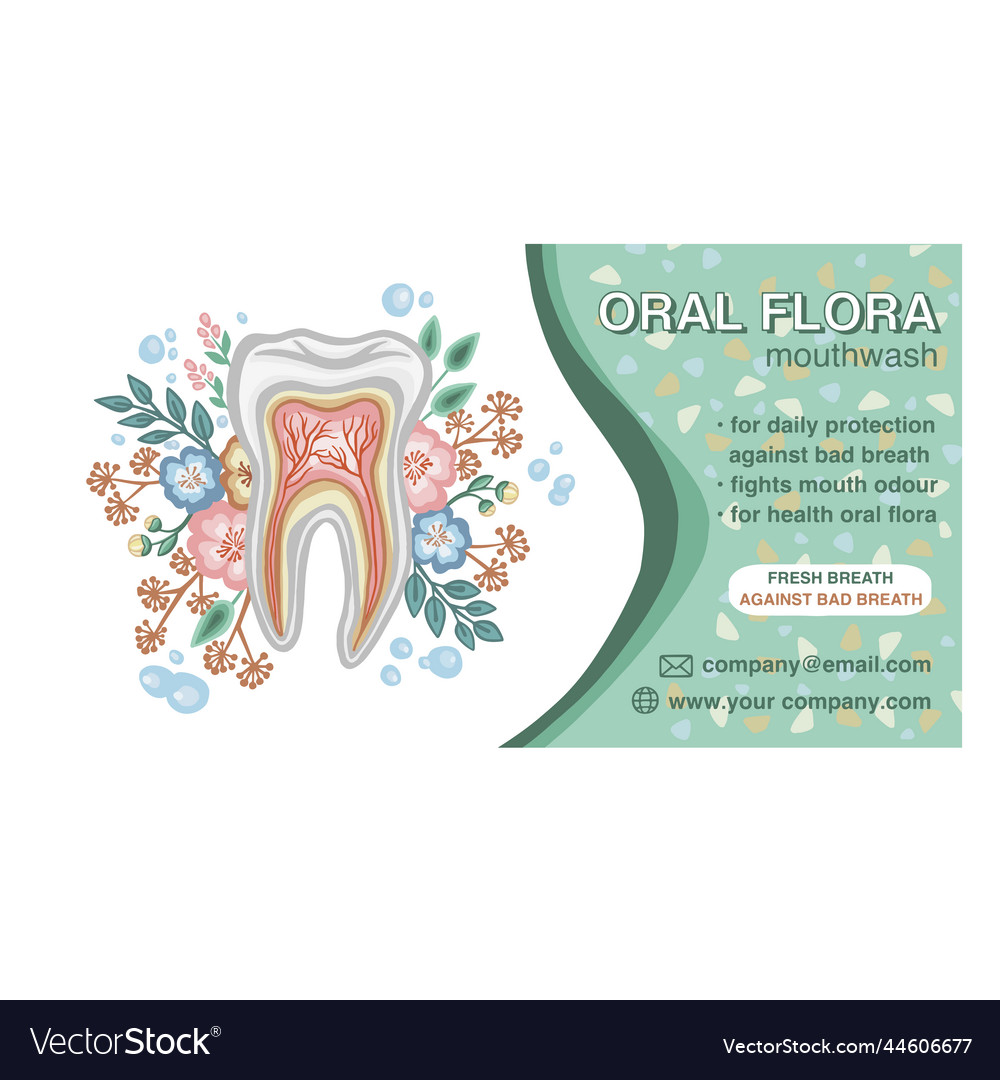 Dental clinic banner healthy mouth Royalty Free Vector Image