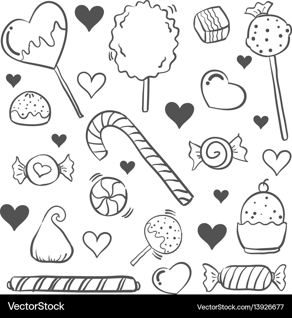 Doodle of candy style hand draw Royalty Free Vector Image
