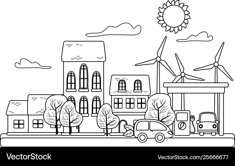 Eco city and save planet design Royalty Free Vector Image