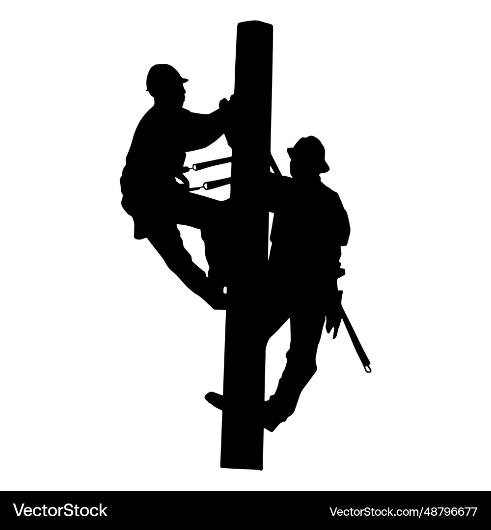 Electrical technicians silhouette Royalty Free Vector Image