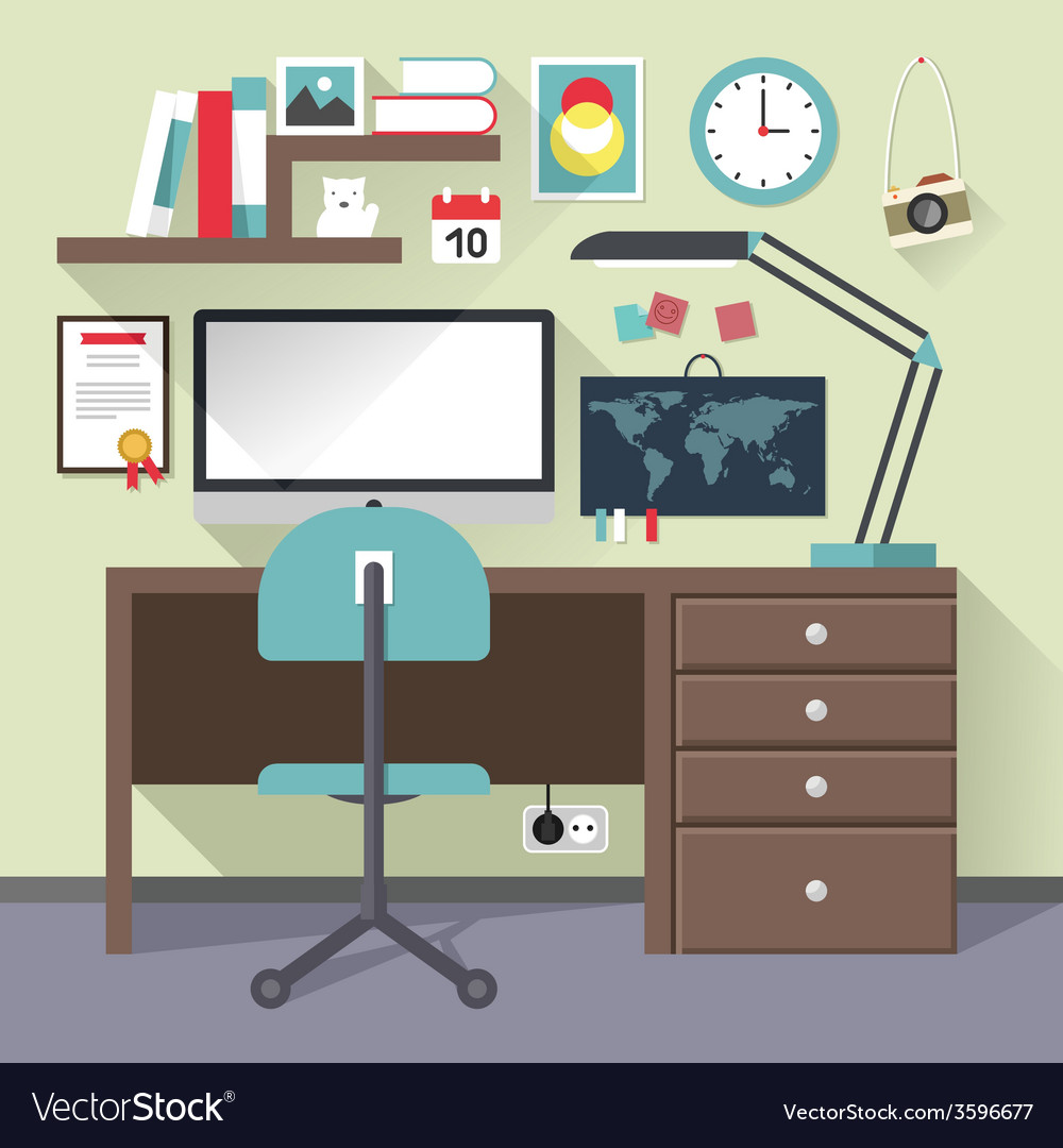 Flat design concept of modern home or busine Vector Image