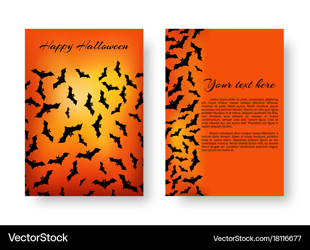 Funny brochure with bats for halloween Royalty Free Vector