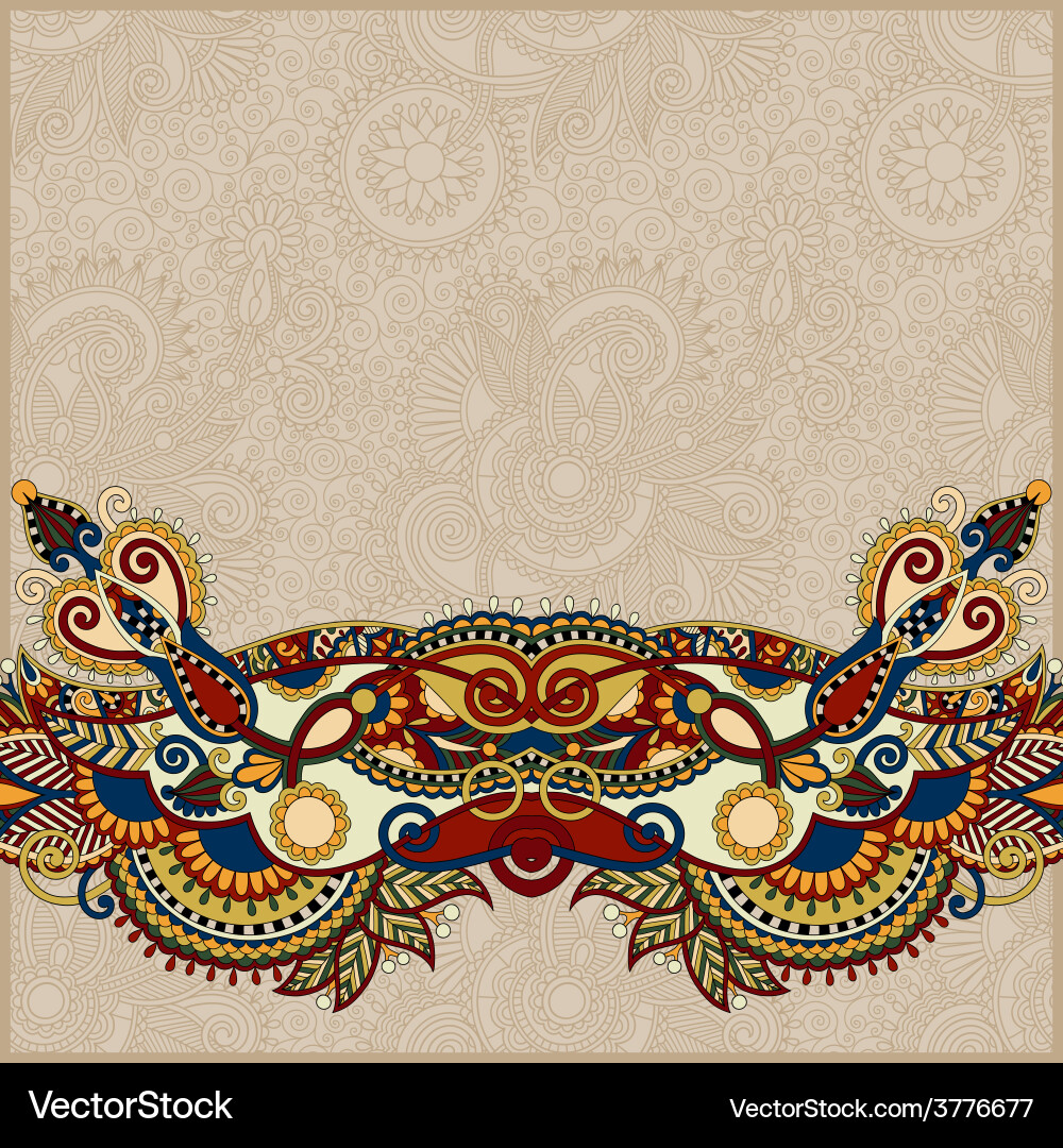 Paisley design on decorative floral background Vector Image