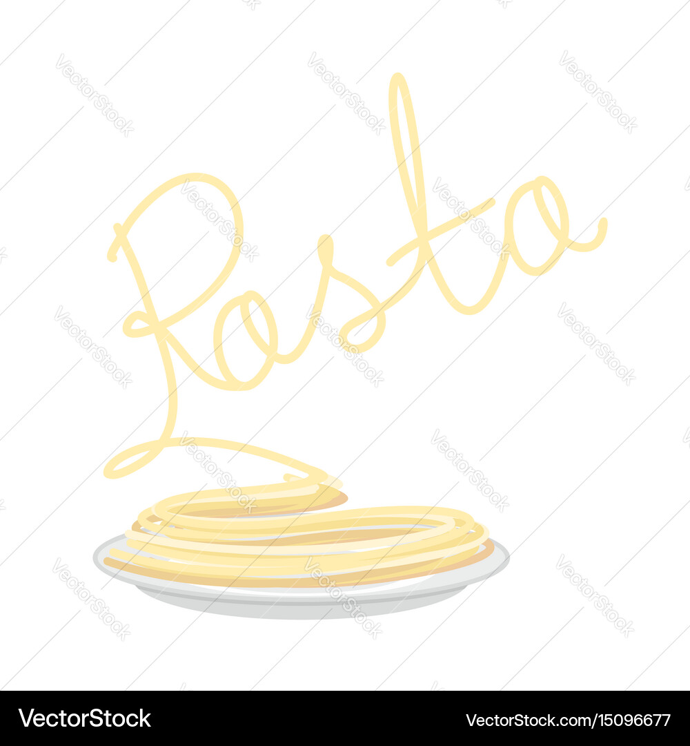 Pasta on plate isolated spaghetti on dish on Vector Image