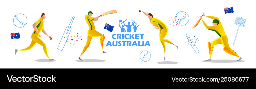 Player batsman and bowler team australia Vector Image