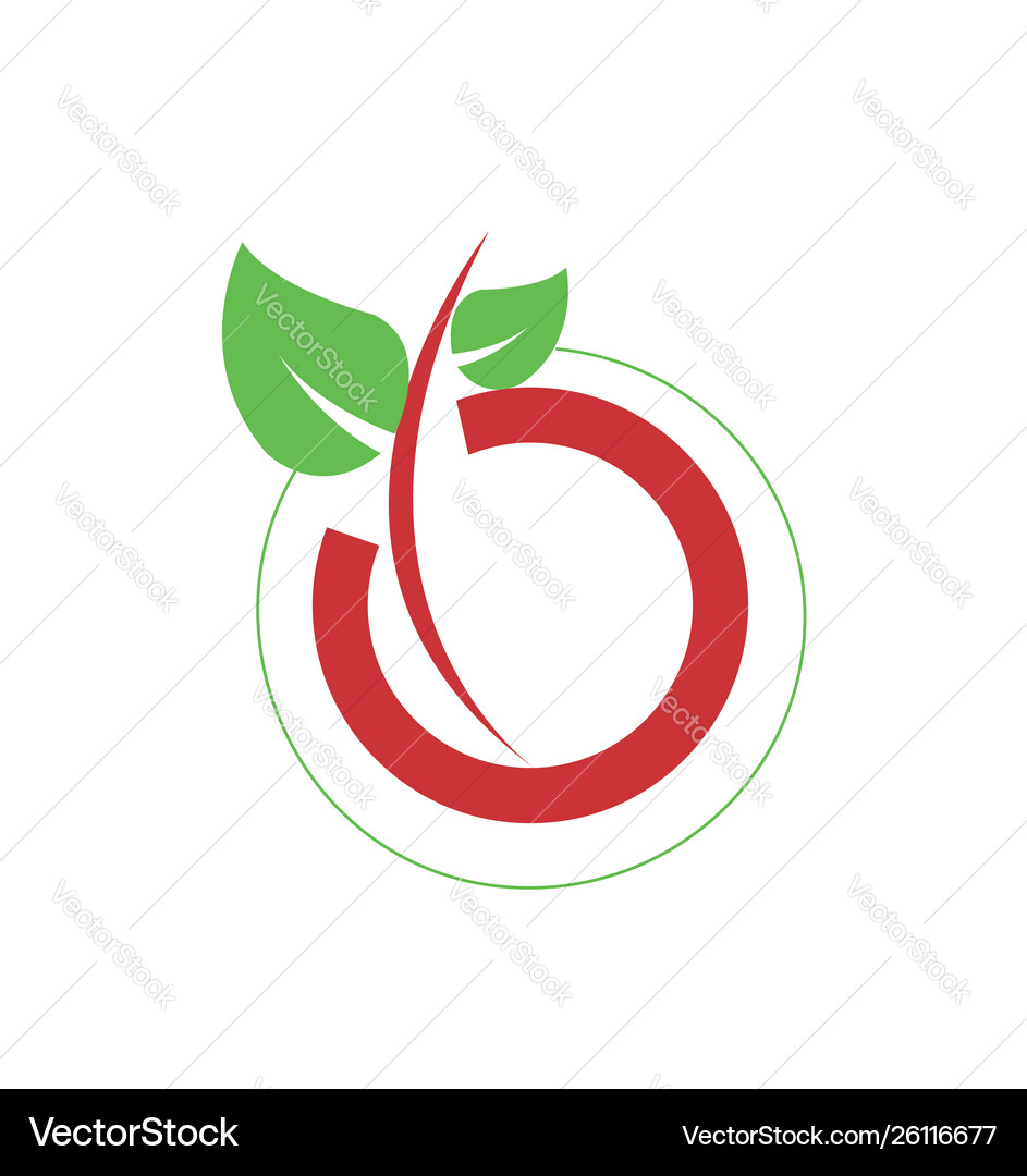 Simple o letter organic farm logo Royalty Free Vector Image