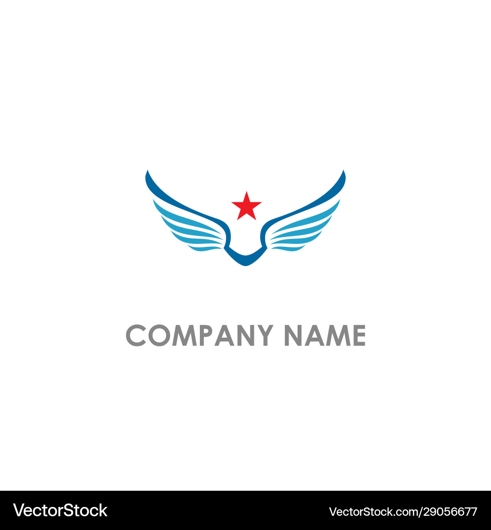 Star wing america freedom logo Royalty Free Vector Image