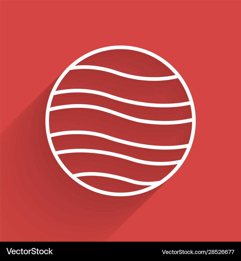 White line planet jupiter icon isolated with long Vector Image