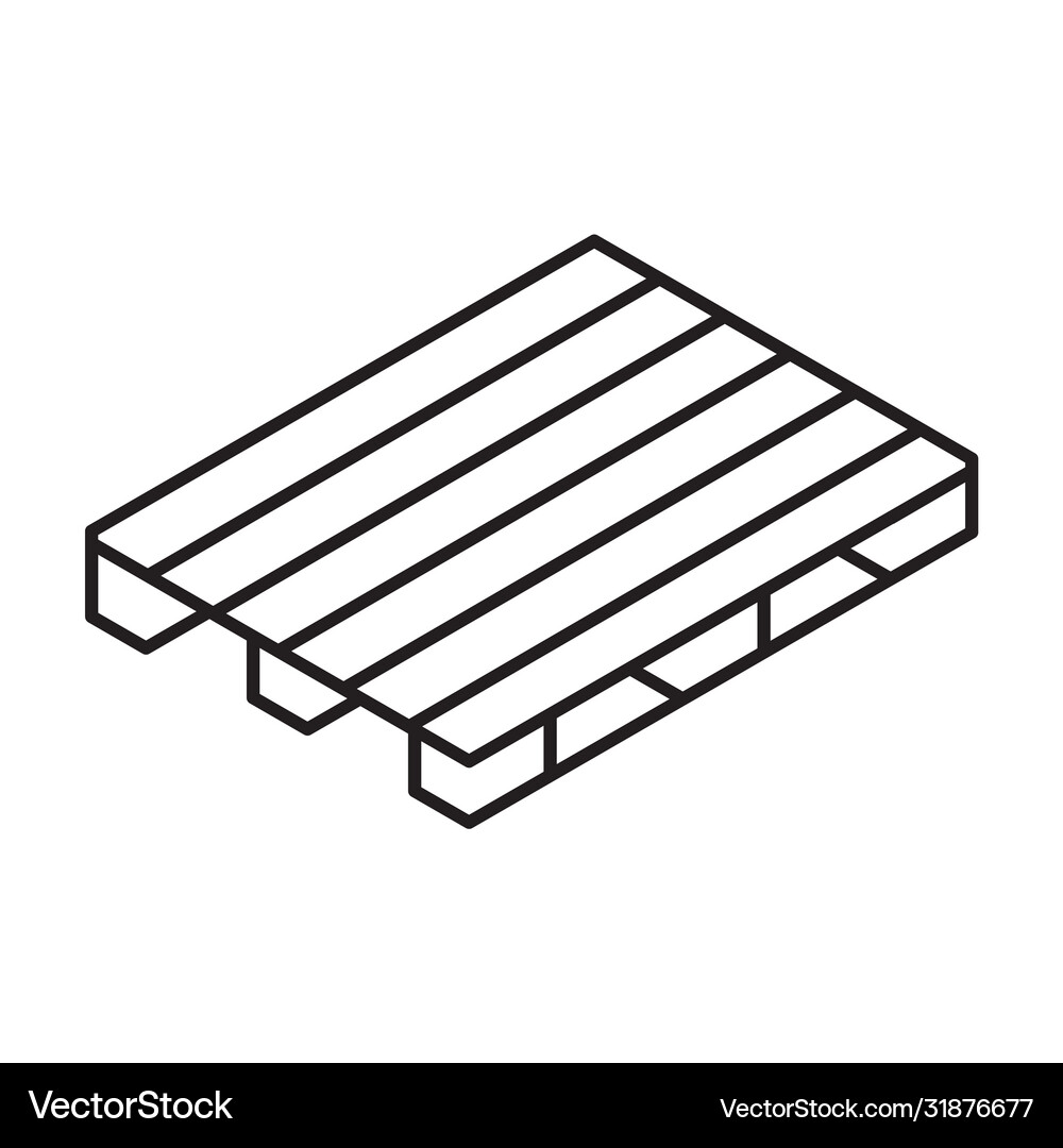 Wooden pallet isometric iconline Royalty Free Vector Image