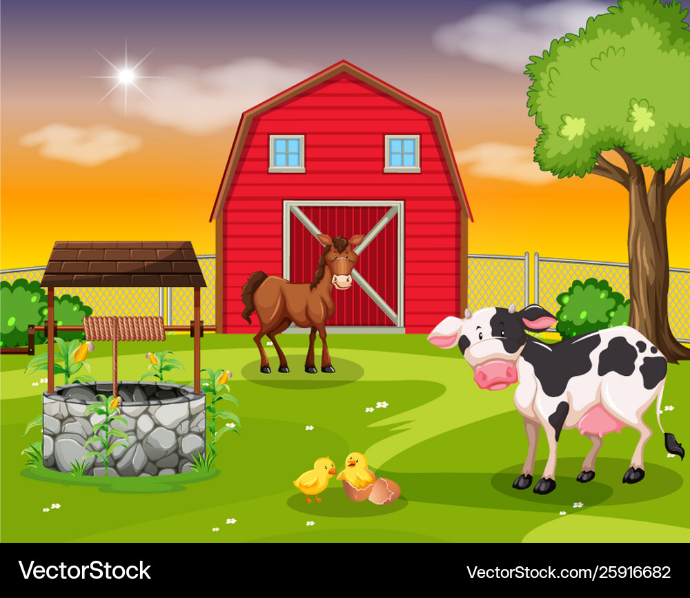 A rural farmland scene Royalty Free Vector Image