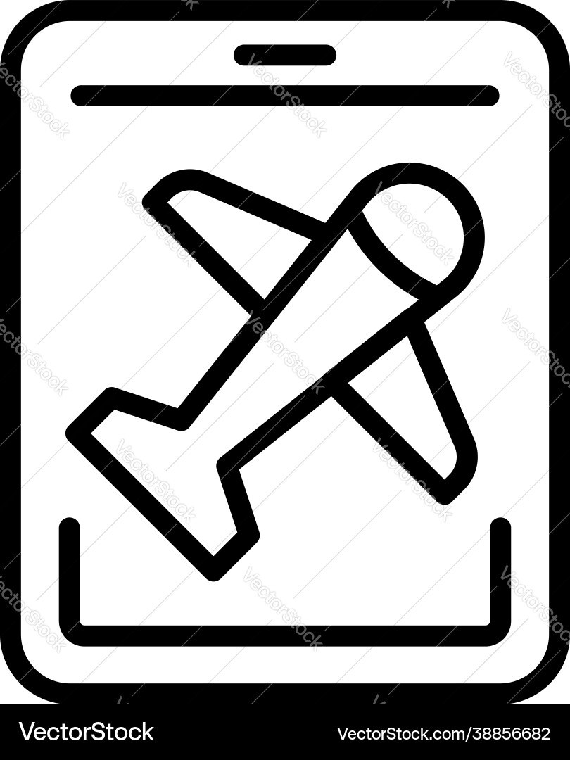 Airplane sign icon outline plane fly Royalty Free Vector