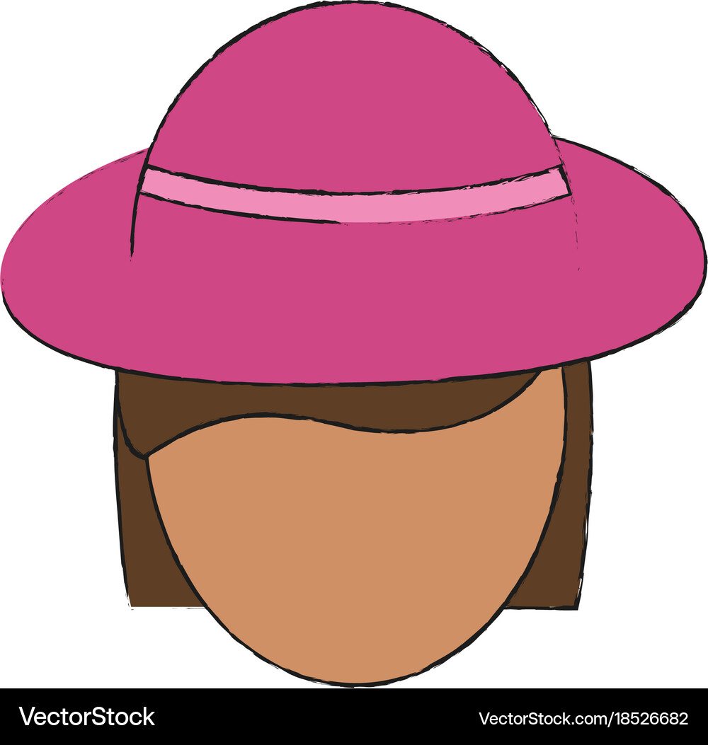 Beautiful woman hat Royalty Free Vector Image - VectorStock