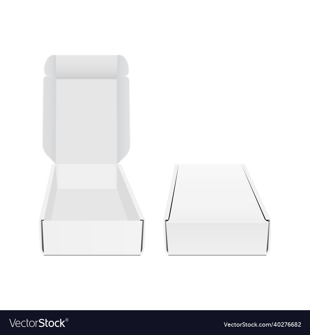 Blank rectangular packaging boxes mockups Vector Image