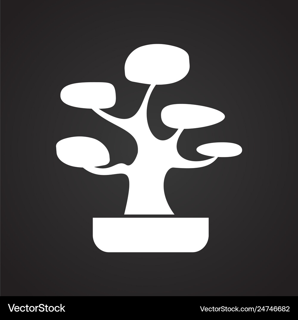 Bonsai icon on background for graphic and web Vector Image