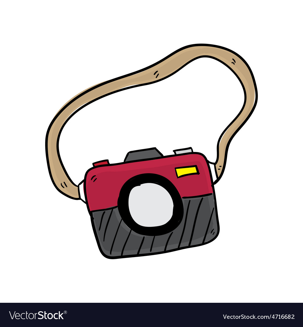 Camera hand drawn Royalty Free Vector Image - VectorStock