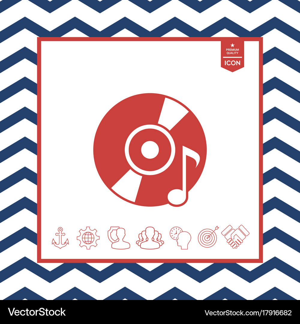 Cd dvd with music symbol Royalty Free Vector Image