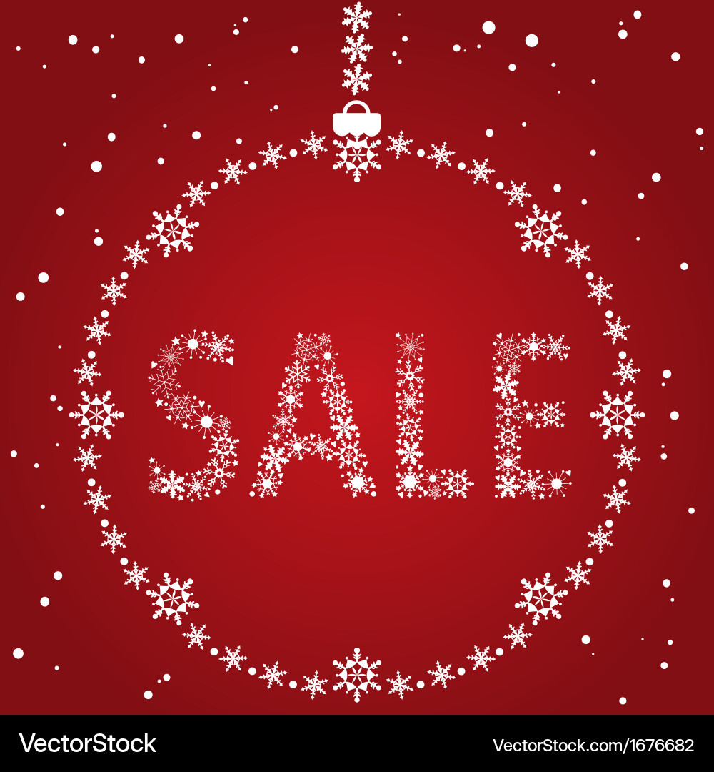 Christmas sale red design template Royalty Free Vector Image