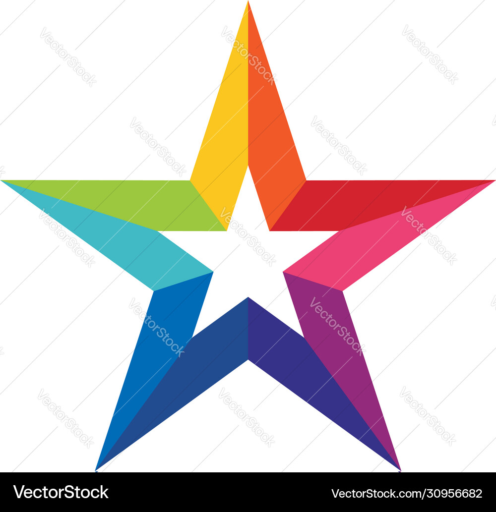 Colorful star sign logo template design Royalty Free Vector