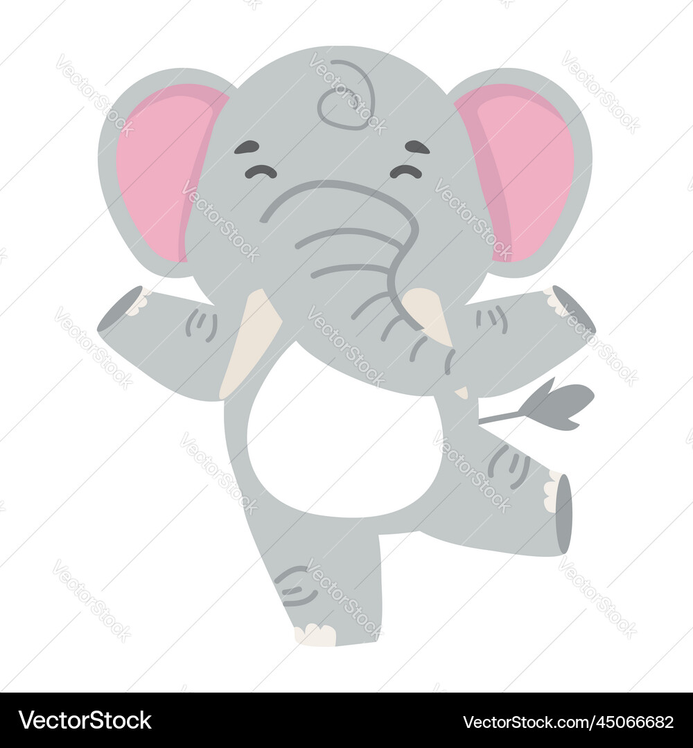 Cute cartoon animal elephant doodle Royalty Free Vector