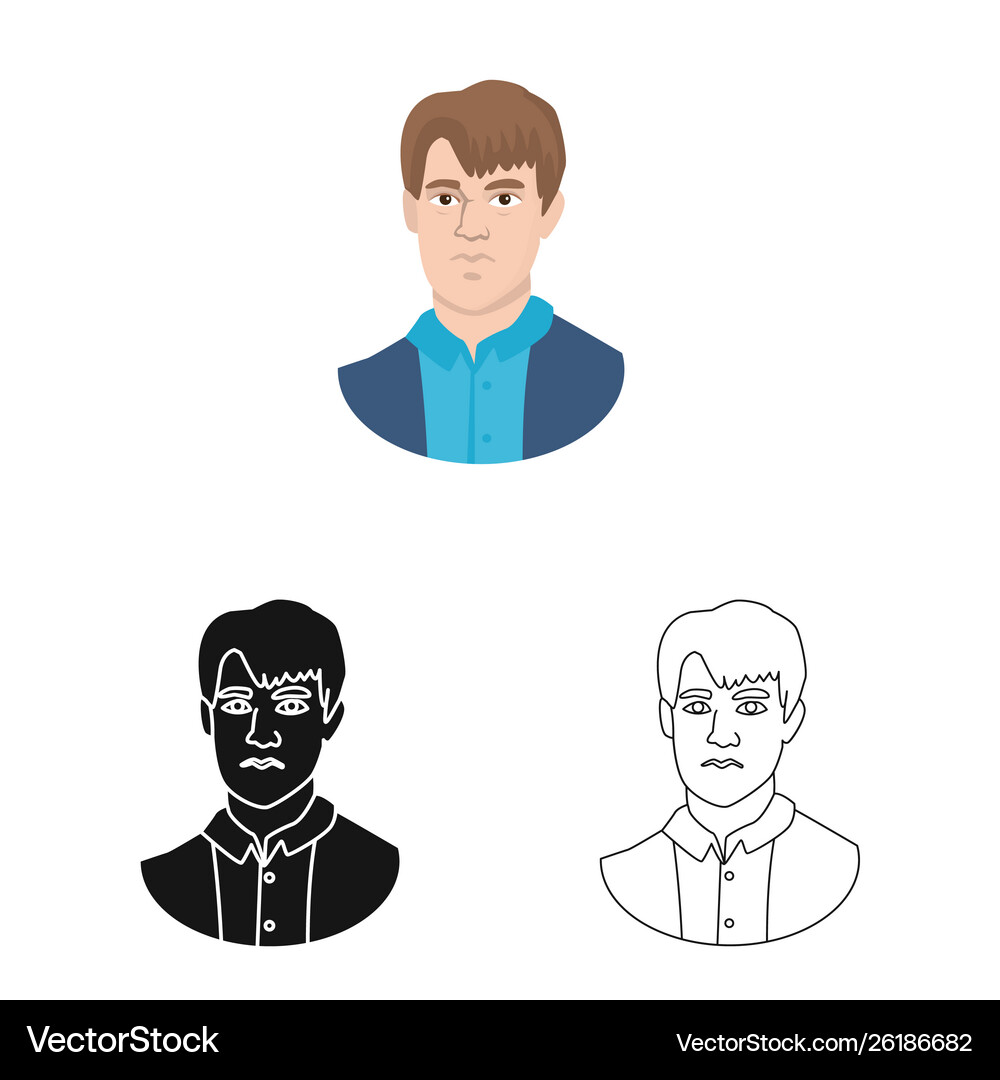 Design man and face logo set man Royalty Free Vector Image