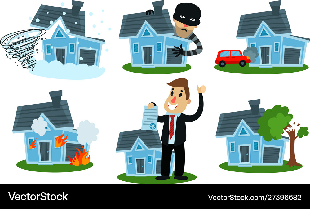 Different kinds of misfortune with property Vector Image