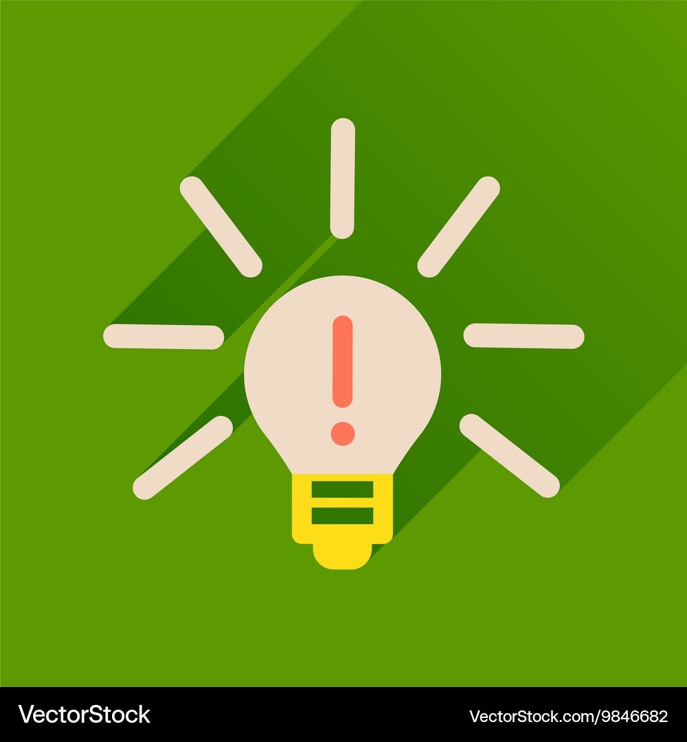 Flat icon with long shadow light bulb idea Vector Image