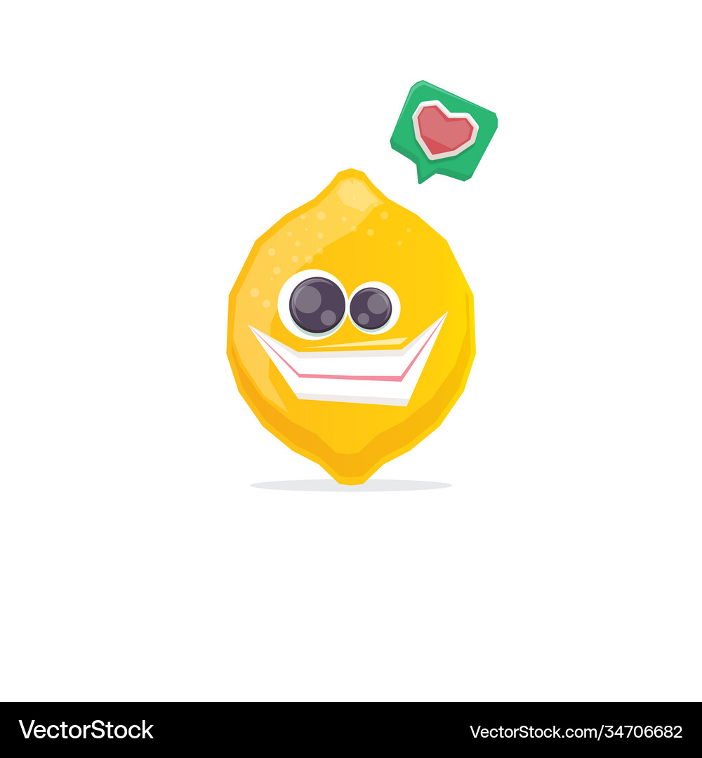 Funny cartoon lemon character isolated Royalty Free Vector