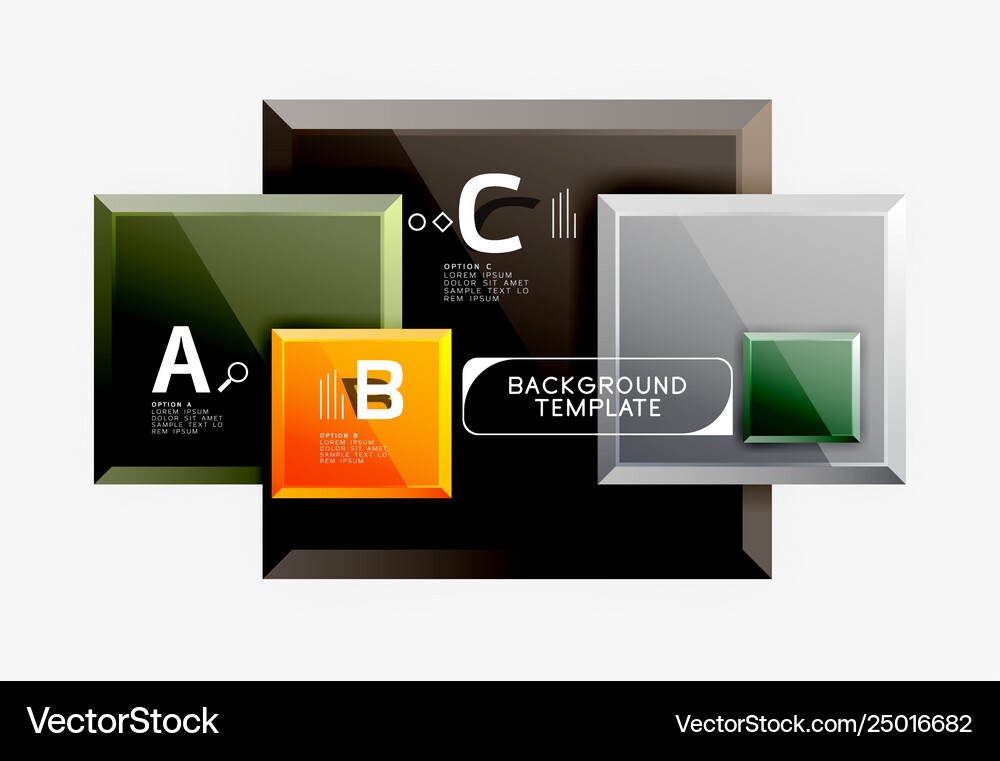 Geometrical design squares abstract banner glossy Vector Image