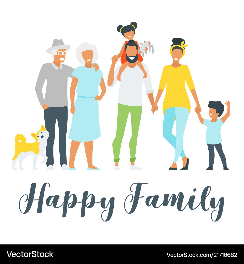 Happy family members Royalty Free Vector Image