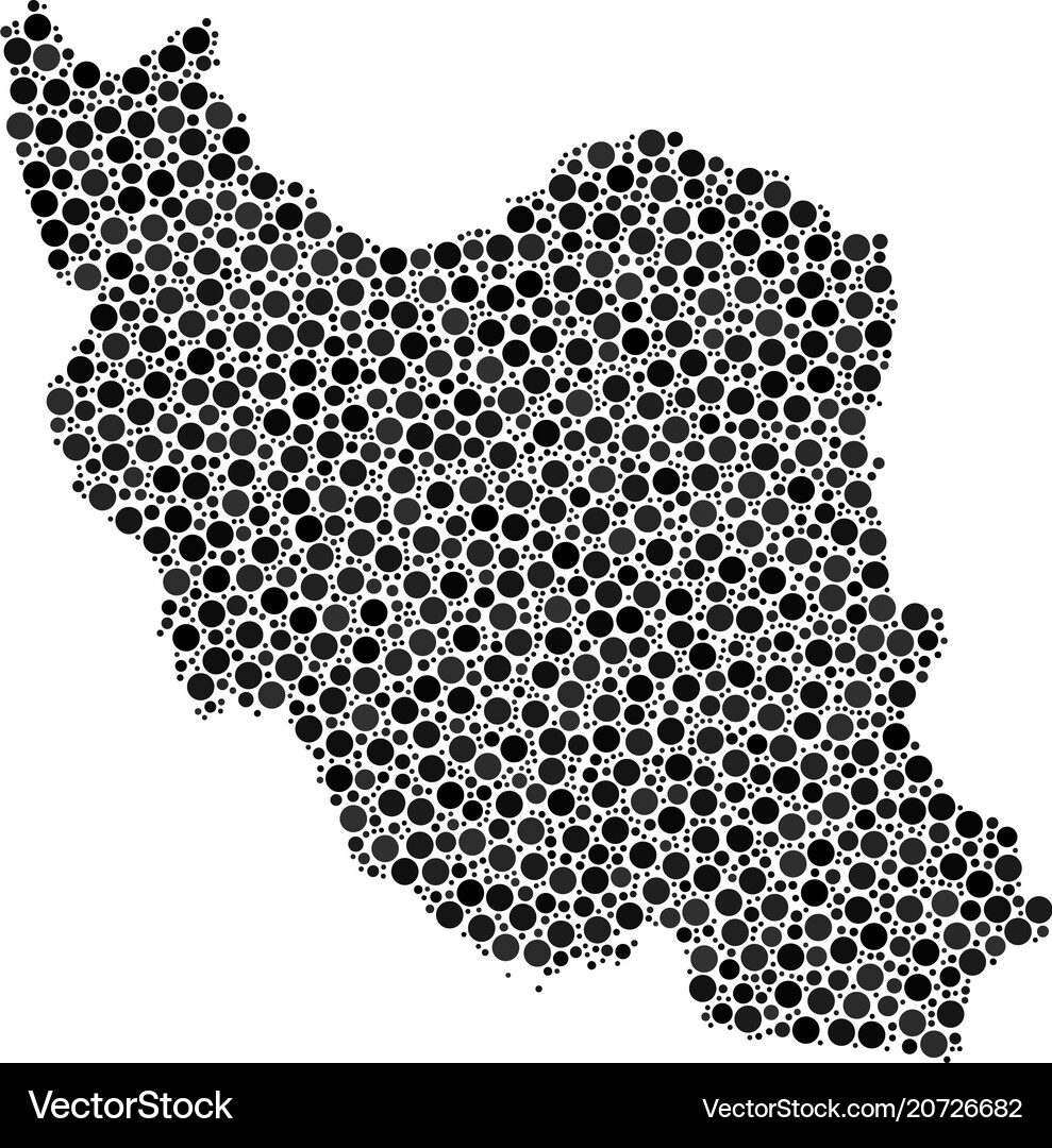 Iran map mosaic of dots Royalty Free Vector Image
