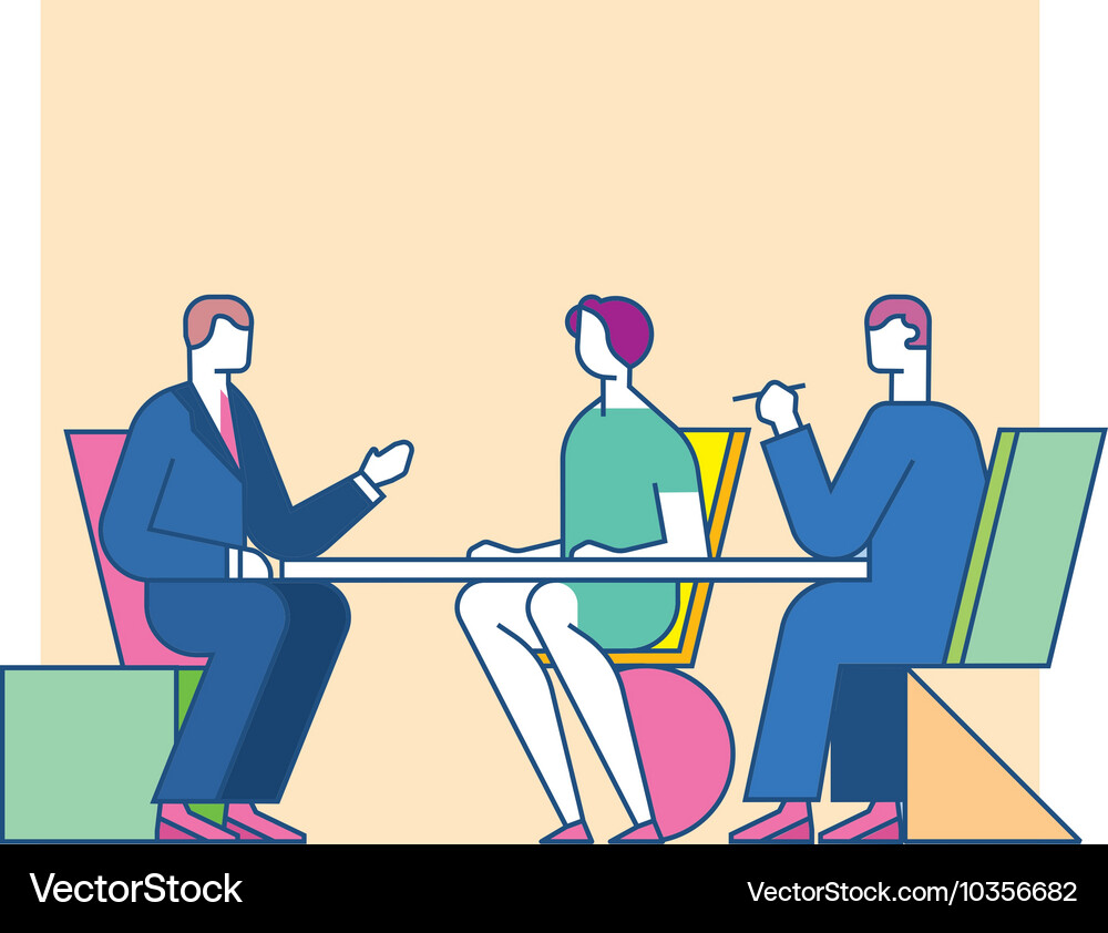 Meeting negotiate at the table Royalty Free Vector Image