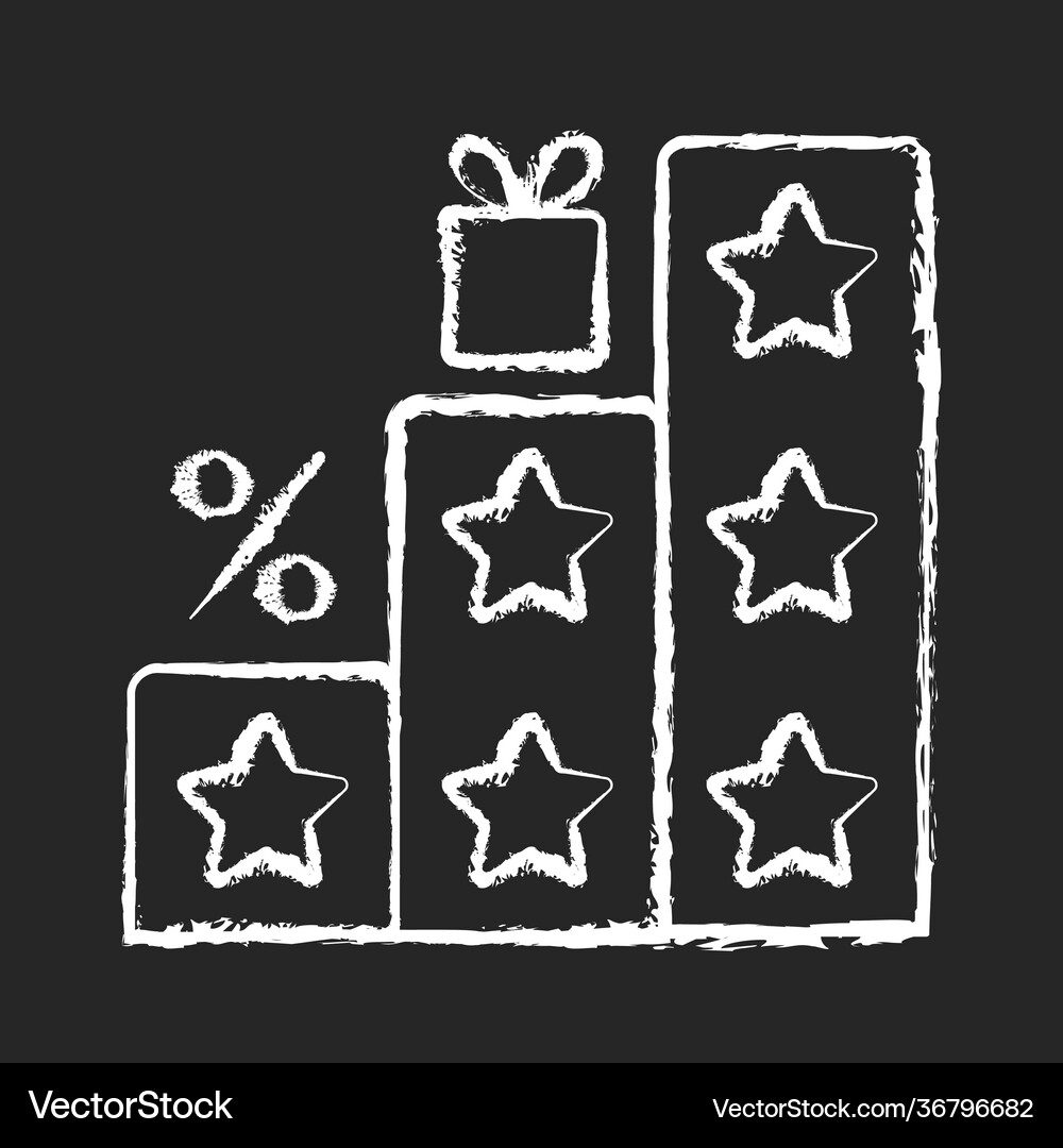 More points and rewards chalk white icon on black Vector Image