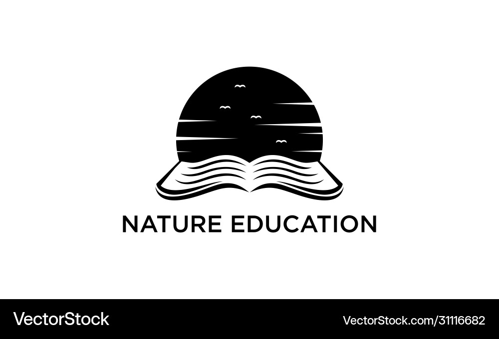 Nature education for school logo design Royalty Free Vector