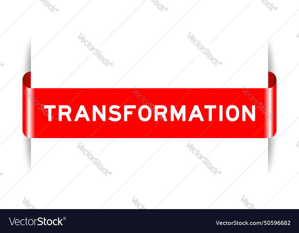 Red Color Inserted Label Banner With Word Vector Image