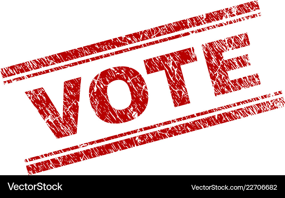 Scratched textured vote stamp seal Royalty Free Vector Image