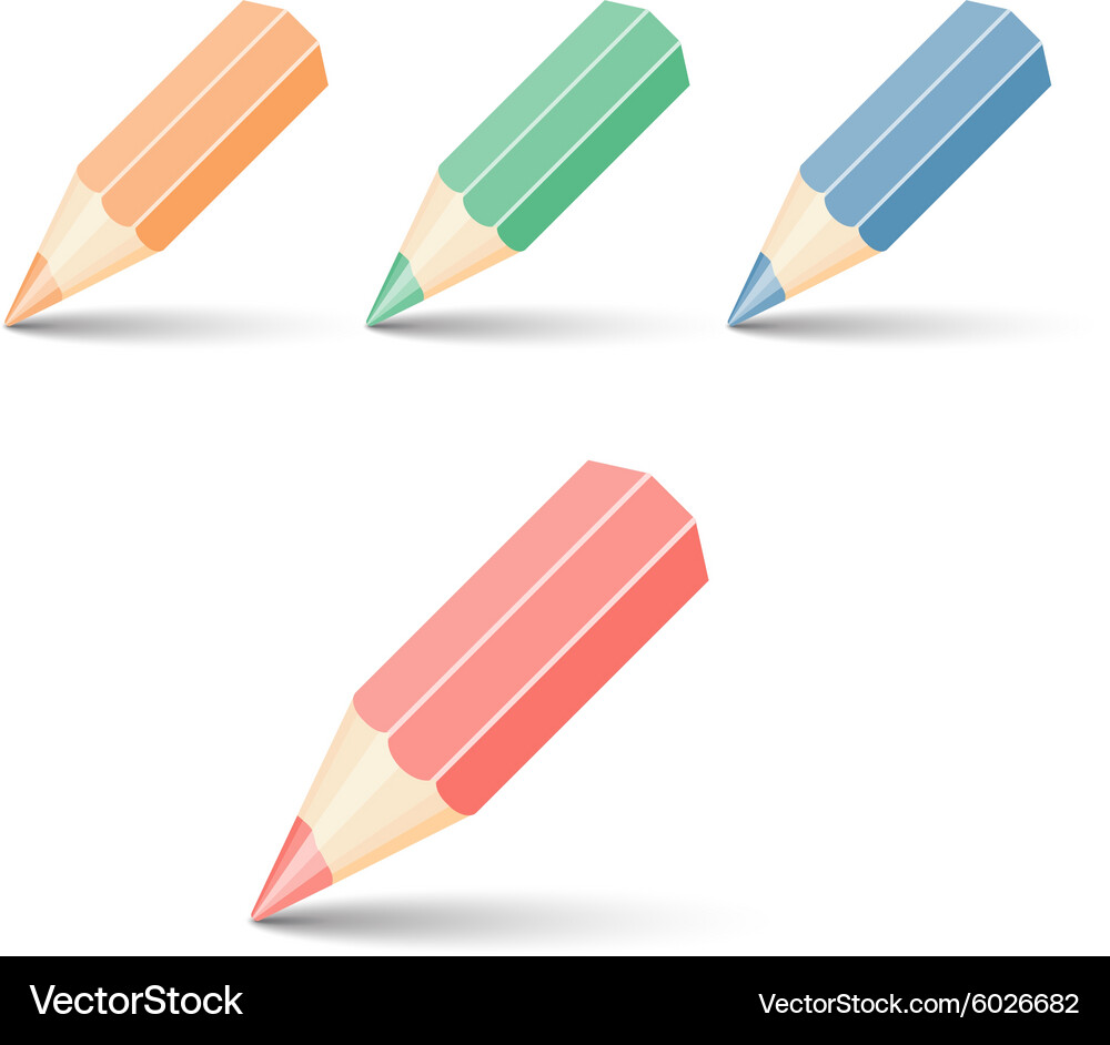 Set pencils Royalty Free Vector Image - VectorStock