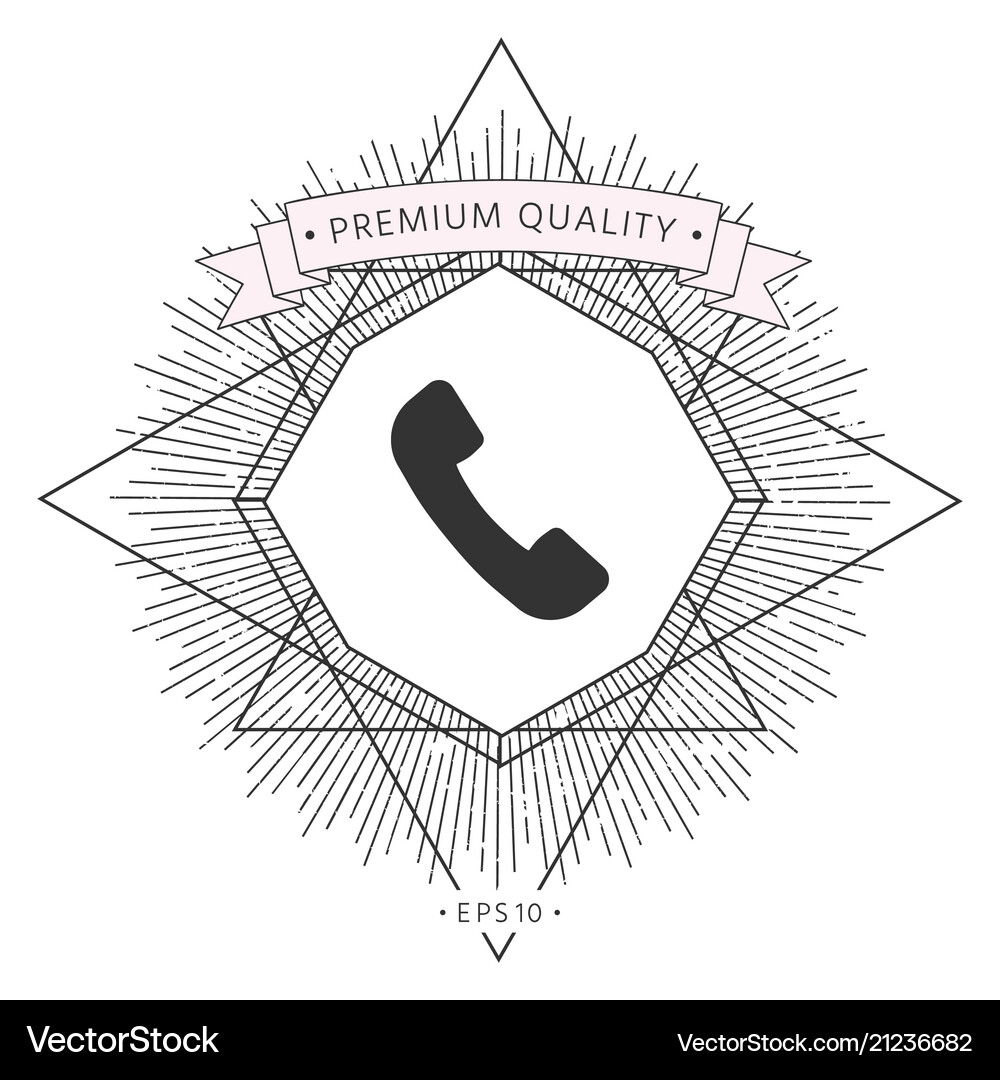 Telephone handset symbol receiver icon Royalty Free Vector