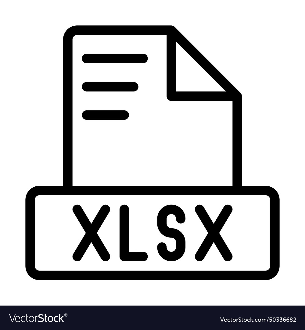 Xlsx file icon outline extension icons Royalty Free Vector Xlsx file icon outline extension icons Royalty Free Vector
