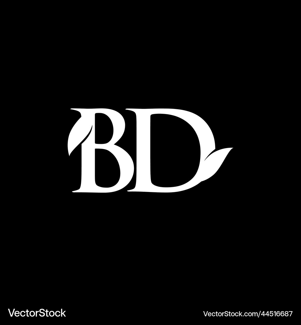 Bd logo leaf nature green – Royalty-Free Vector | VectorStock