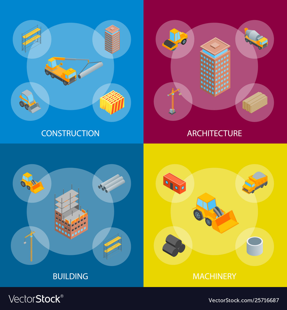 Construction multistory building concept Vector Image