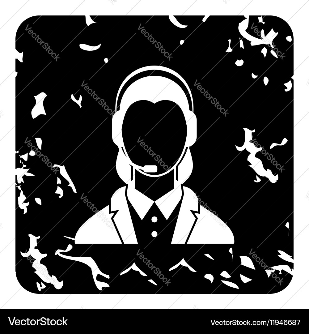 Dispatcher icon grunge style Royalty Free Vector Image