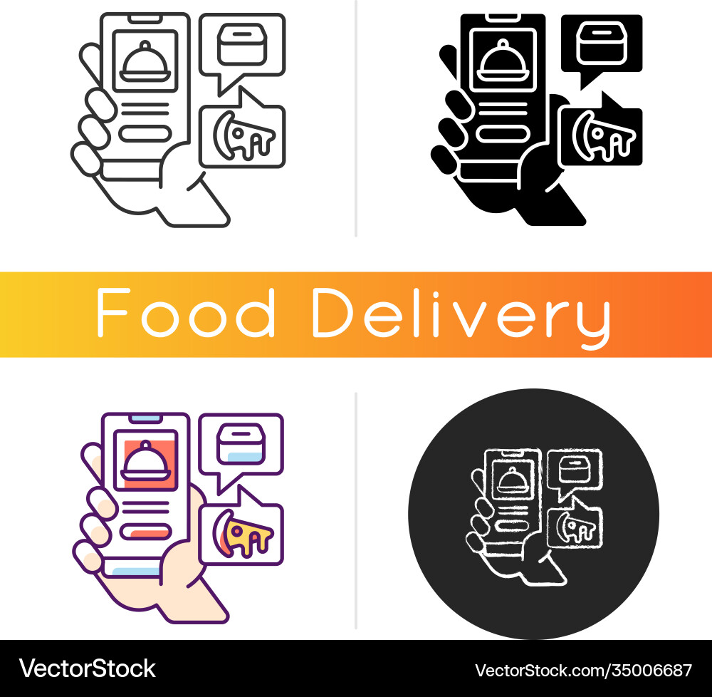 Food delivery app icon Royalty Free Vector Image
