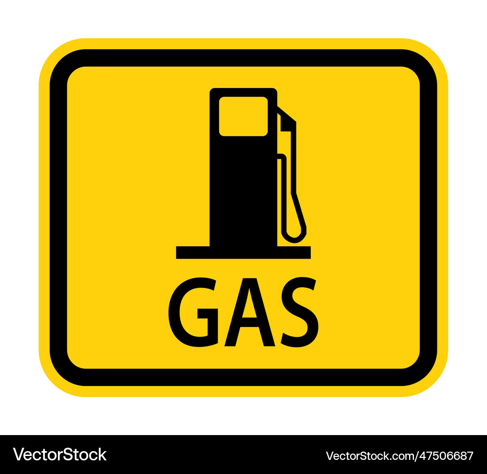 Gas traffic sign on white background Royalty Free Vector