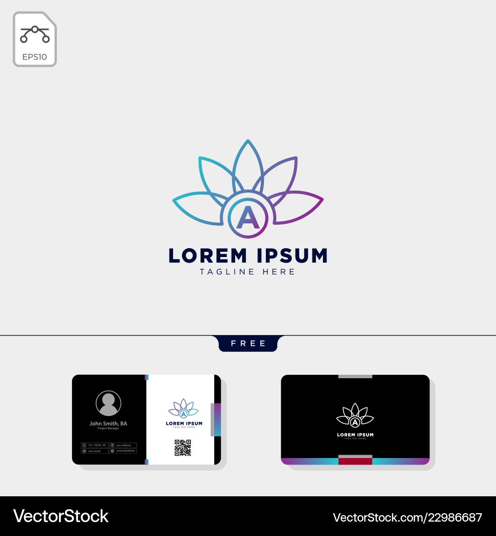 Initial flower logo template and free business Vector Image