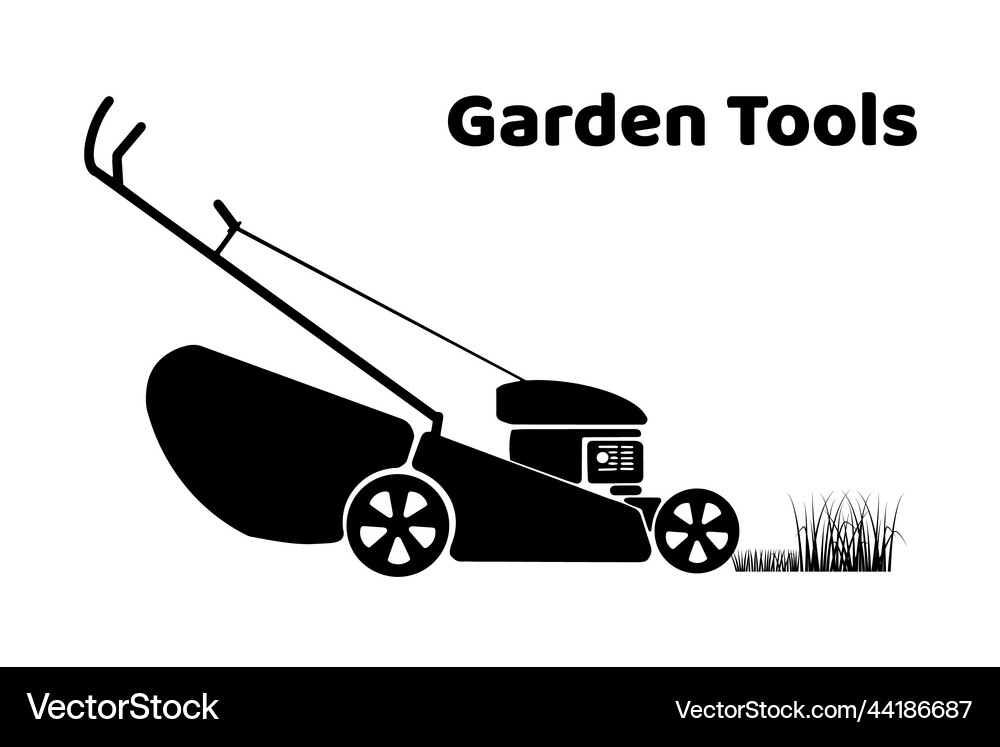 Lawn mower grass black color icon Royalty Free Vector Image