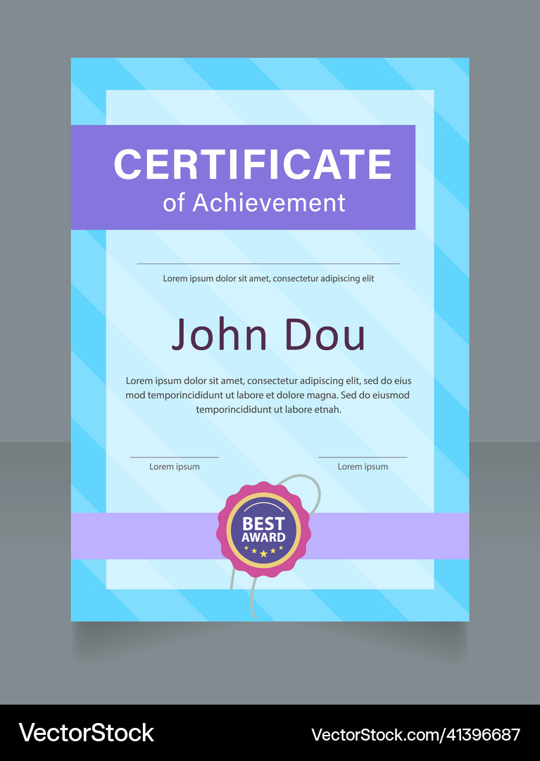 Medical care training certificate design template Vector Image